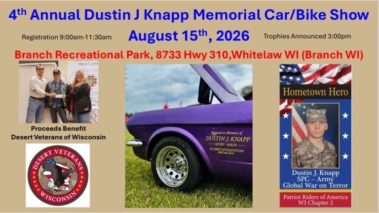 Dustin J Knapp Memorial Car/Bike Show - Whitelaw - 8/15/26 - Wisconsin ...